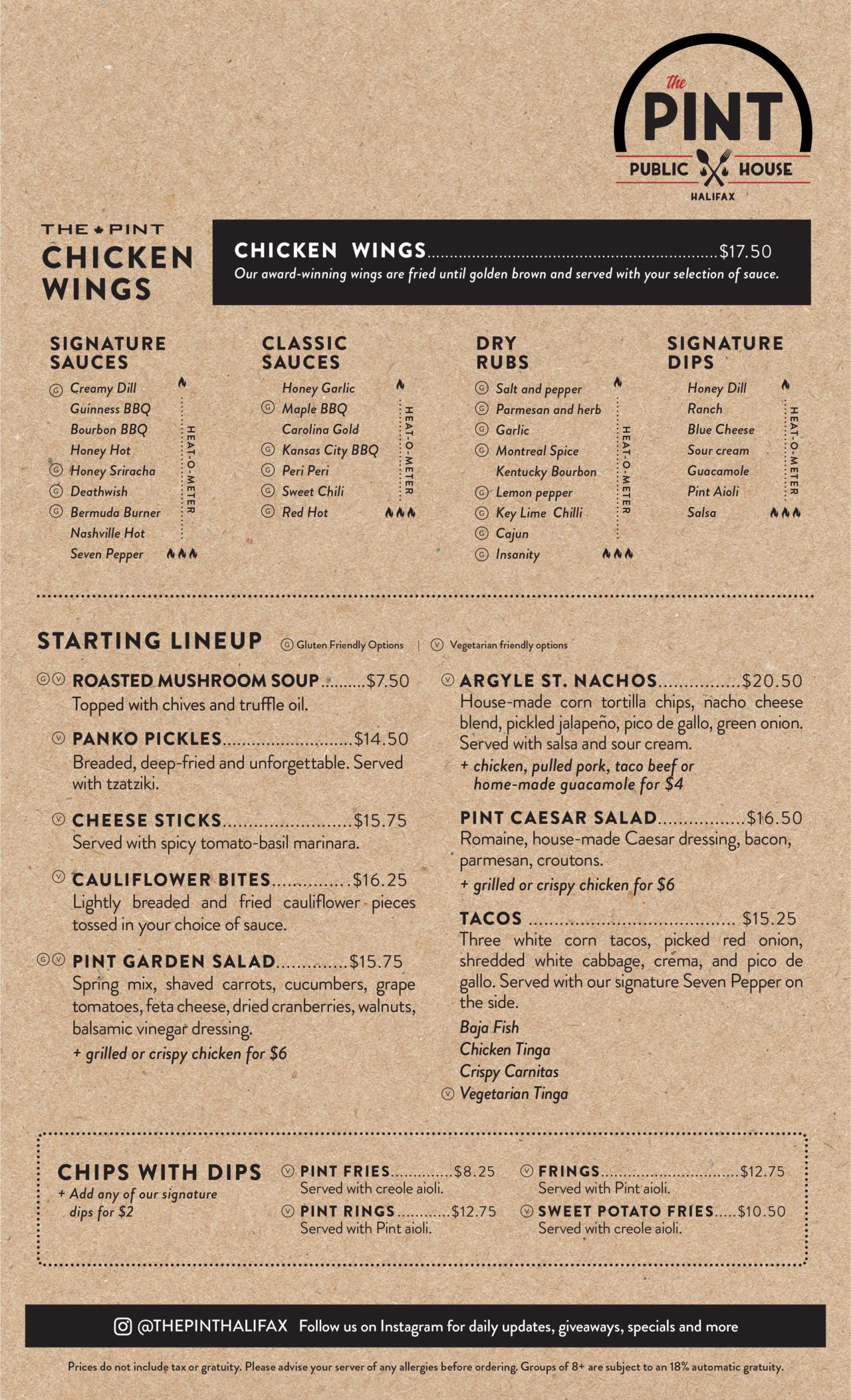 MENU | The Pint